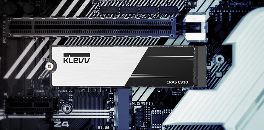 KLEVV CRAS C910 1TB M.2 2280 SLC Cache NVMe PCIe Gen4x4 Laptop & Desktop Internal SSD Heatsink ...